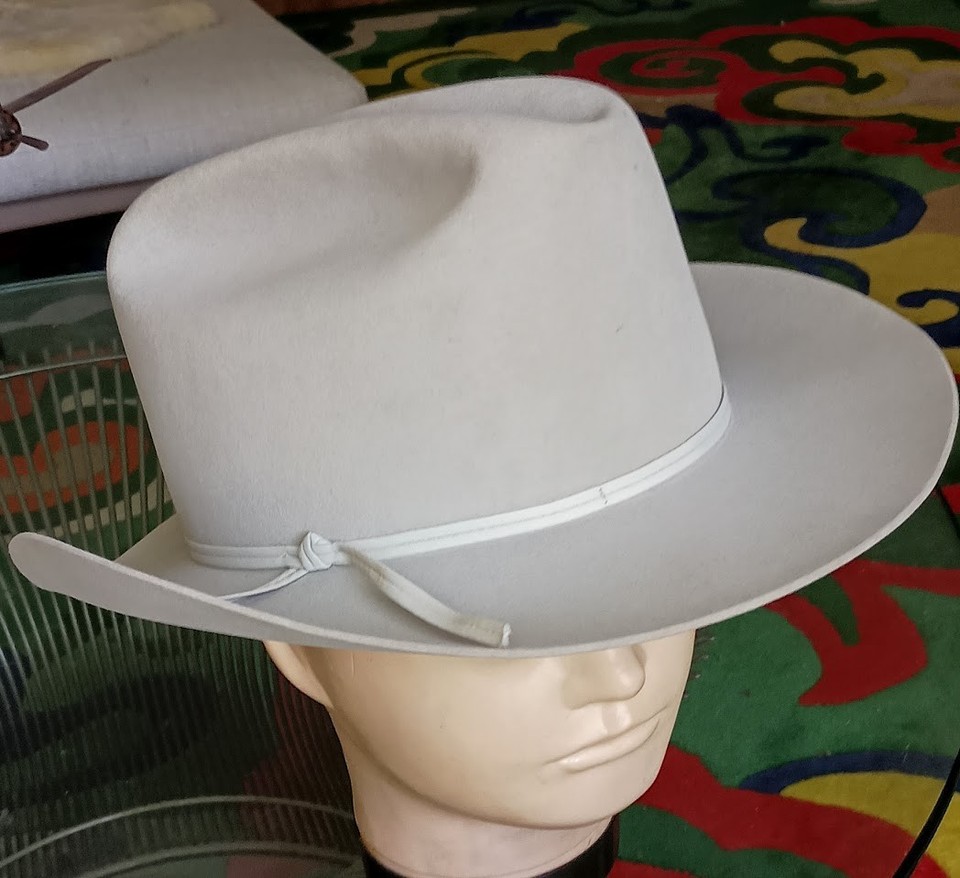 RARE! Vintage RESISTOL 7X Westerner RANCHER Tan TEXAS Fedora HAT! Large ...