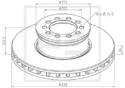 016.662-00A Bremsscheibe Ø 335 E1 90R-02 C0267/0017 passend für ...