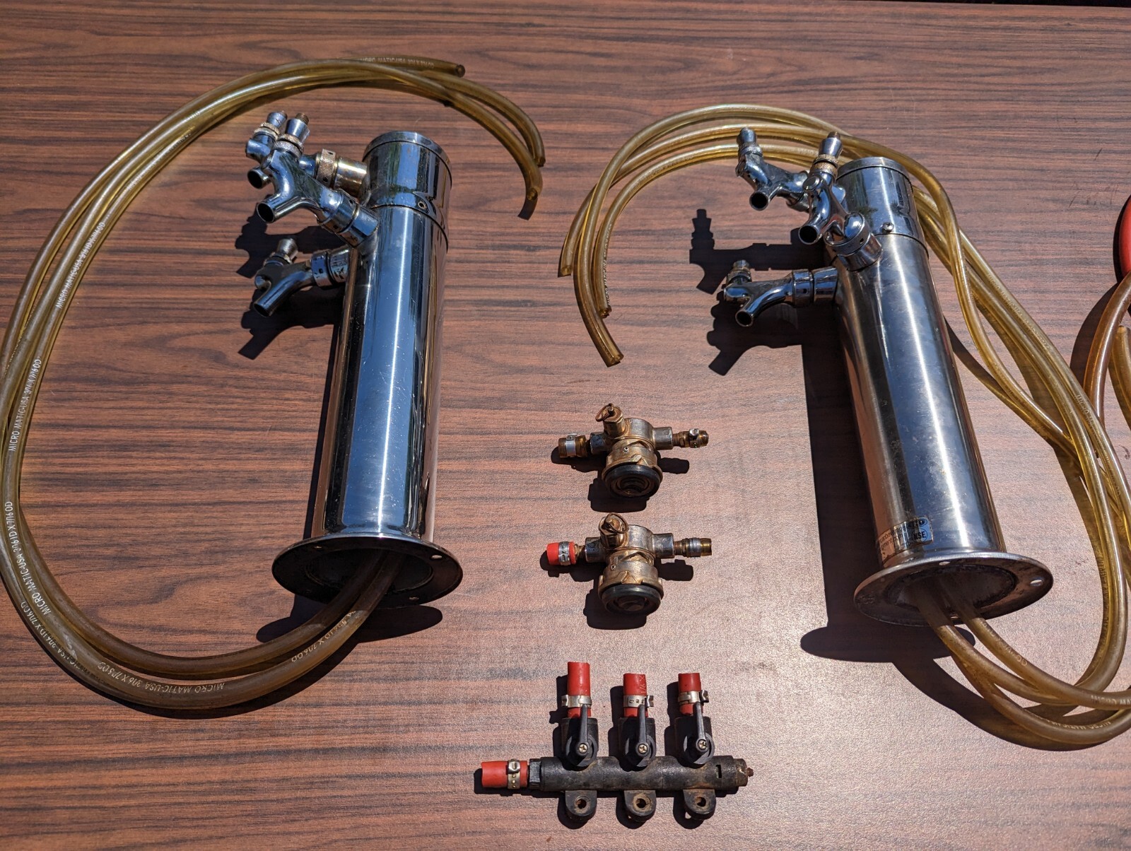 Two Triple Tap Bar Taps w/Regulators, Splitters, Connectors, Hoses | eBay