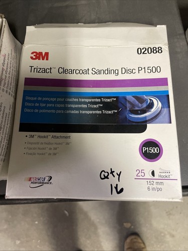 Partial Box 3M 02088 Trizact Hookit Clearcoat Sanding Disc 150mm 6 ...