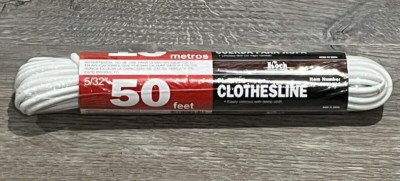 Plastic Clothes Line - White Rope Clothes Line String for Pulley 5/32 ...