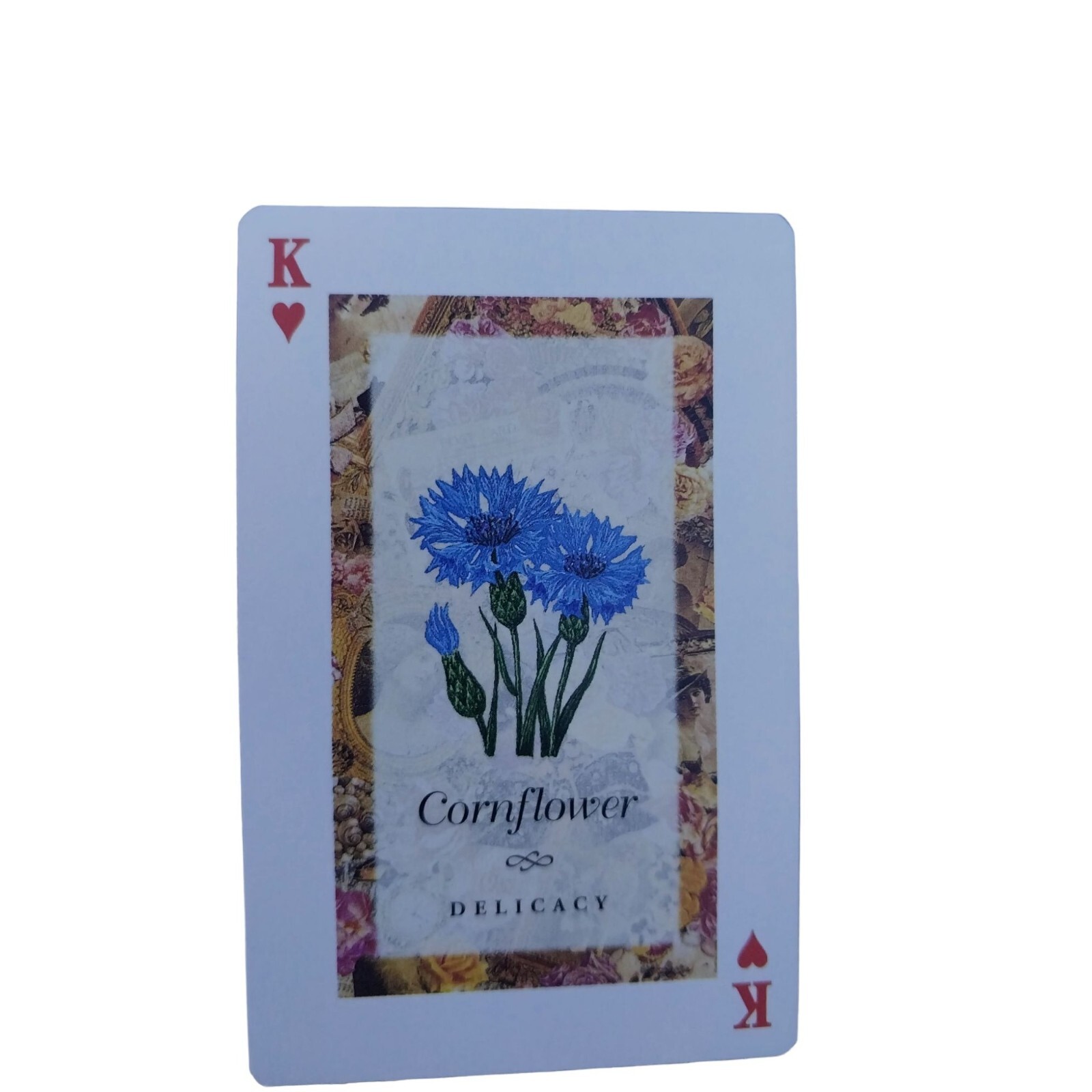 4 Flower Playing Cards Primrose Peony Cornflower Snowdrop Collage ...