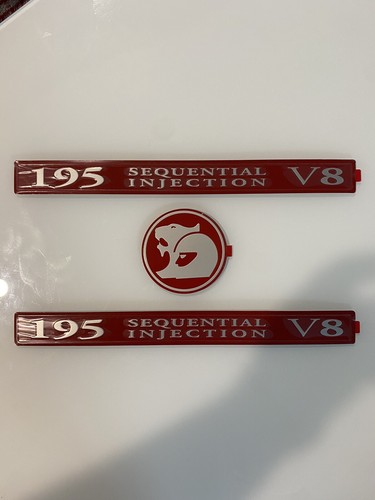 NOS HOLDEN HSV VT 195 ENGINE COVER DECAL BADGE SET CLUBSPORT SENATOR ...