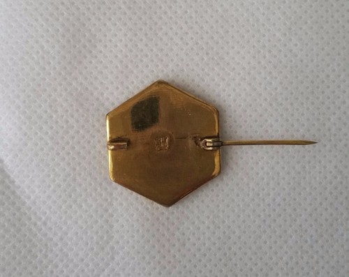 Antique Brooch Lover Couple Pin Japanese Shakudo Gold Silver Metal ...