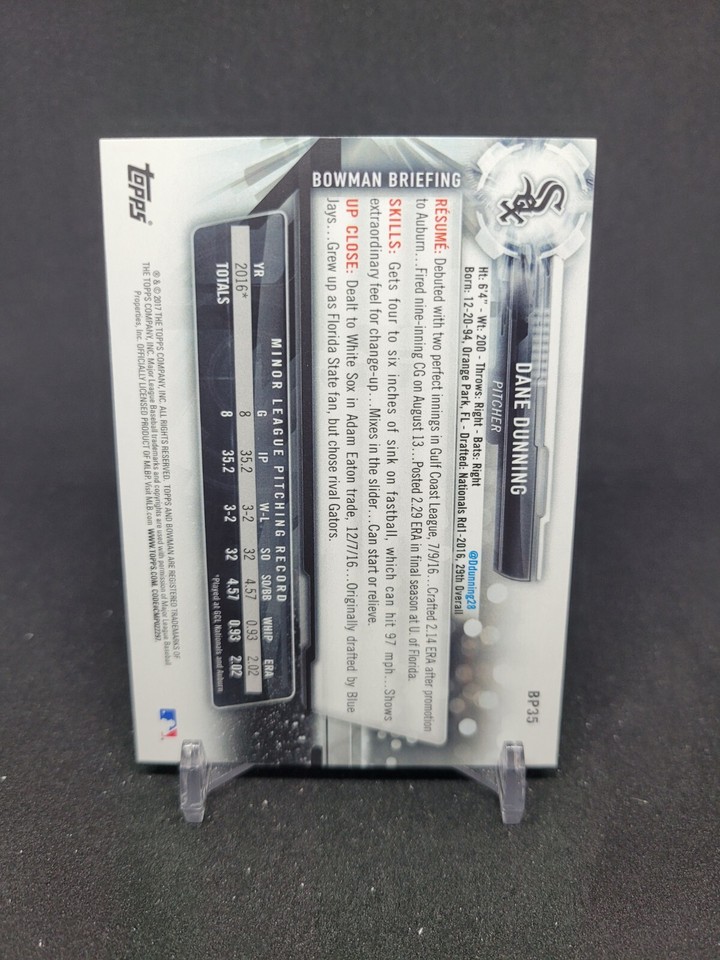 Dane Dunning 2017 Bowman Prospect BP35 | eBay