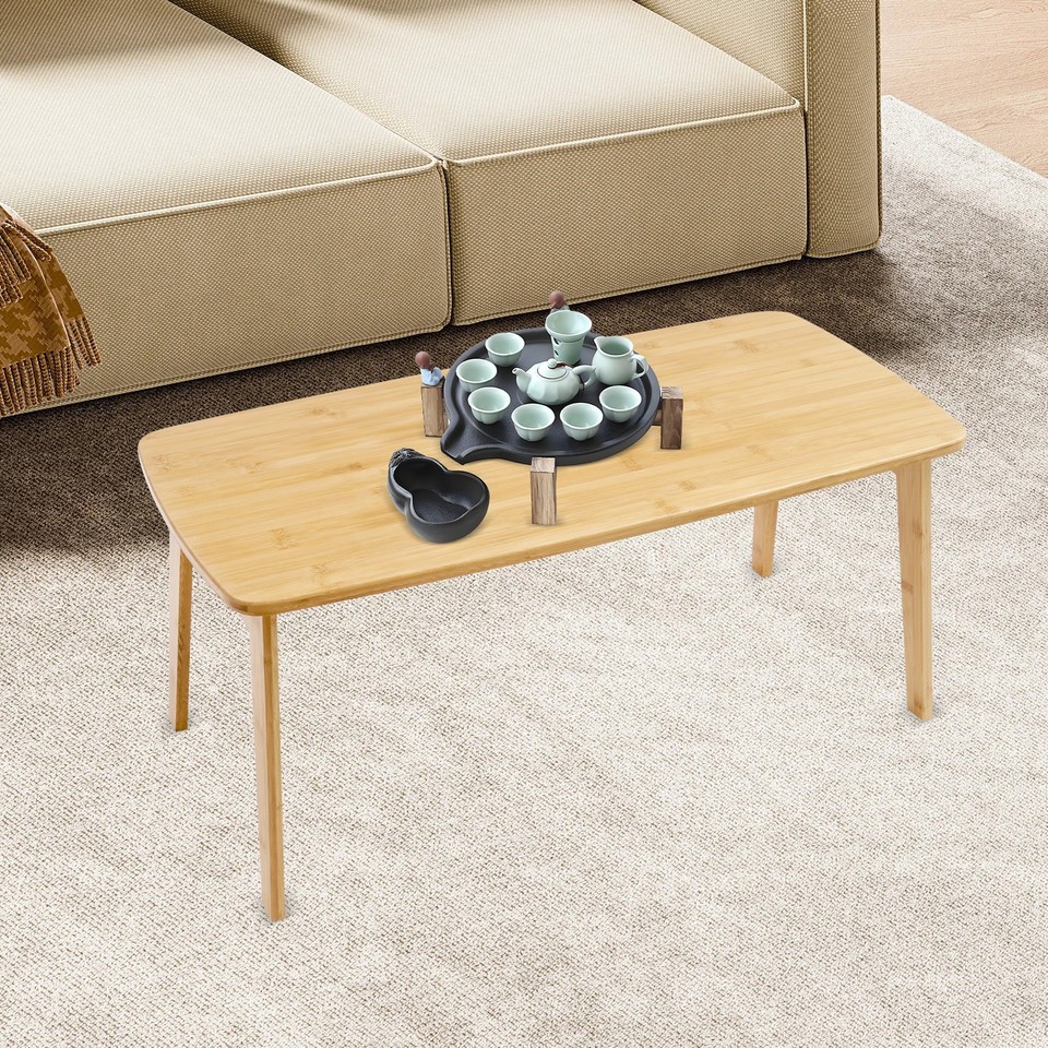 Folding Bamboo Table Foldable Floor Table Coffee Table for Sitting on ...