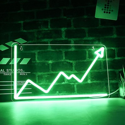 Stock Market Trend Neon Sign Day Trading Line Chart Neon Light LED Neon ...