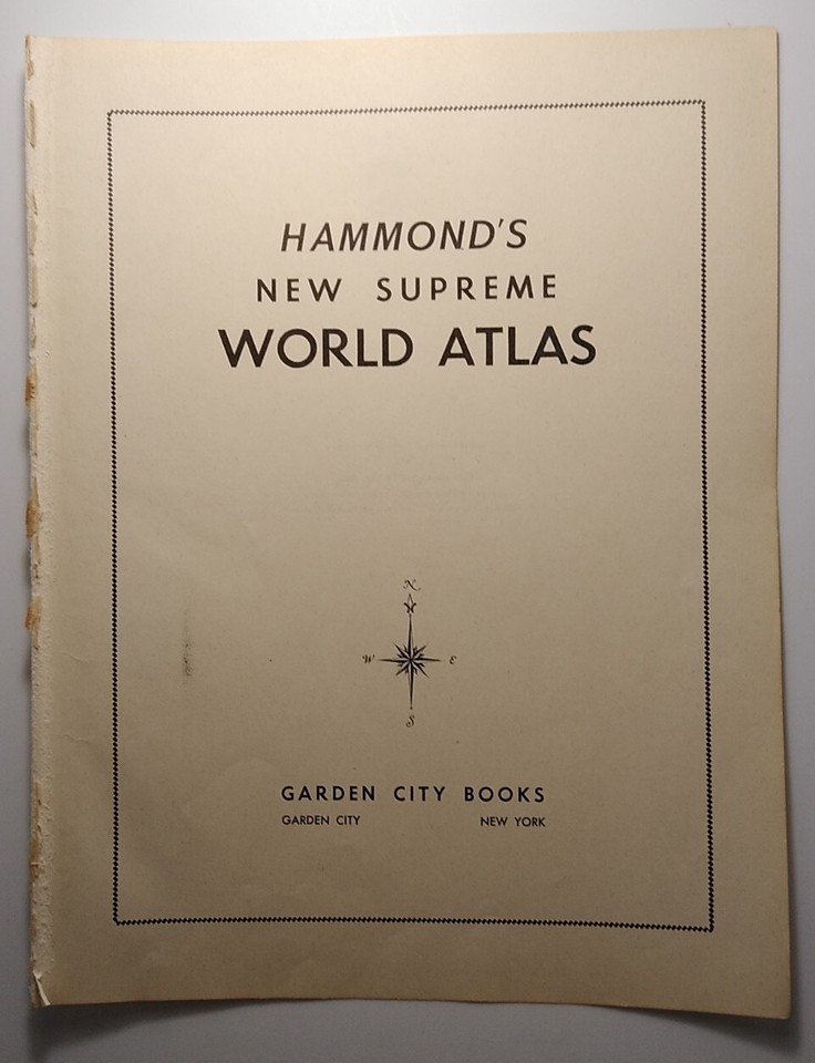 1955 Antique CENTRAL AMERICA Atlas Map - MCM Hammond's New Supreme ...