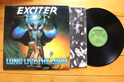 EXCITER "LONG LIVE THE LOUD" LP 12" VINYL VG+ 1985 COMBAT METAL INNER ...