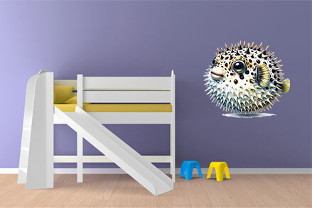 Colourful Puffer Fish Wall Art Bedroom Nursery Decor Laptop Vinyl ...