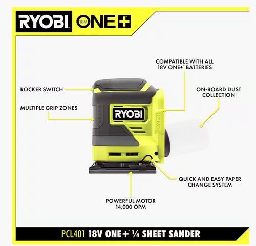 Ryobi PCL401 18v 4 1/2 sheet *working* for sale online | eBay