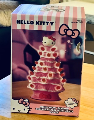 Hello Kitty Ceramic Christmas Tree With Pink Color Lights 5.8" inch ...