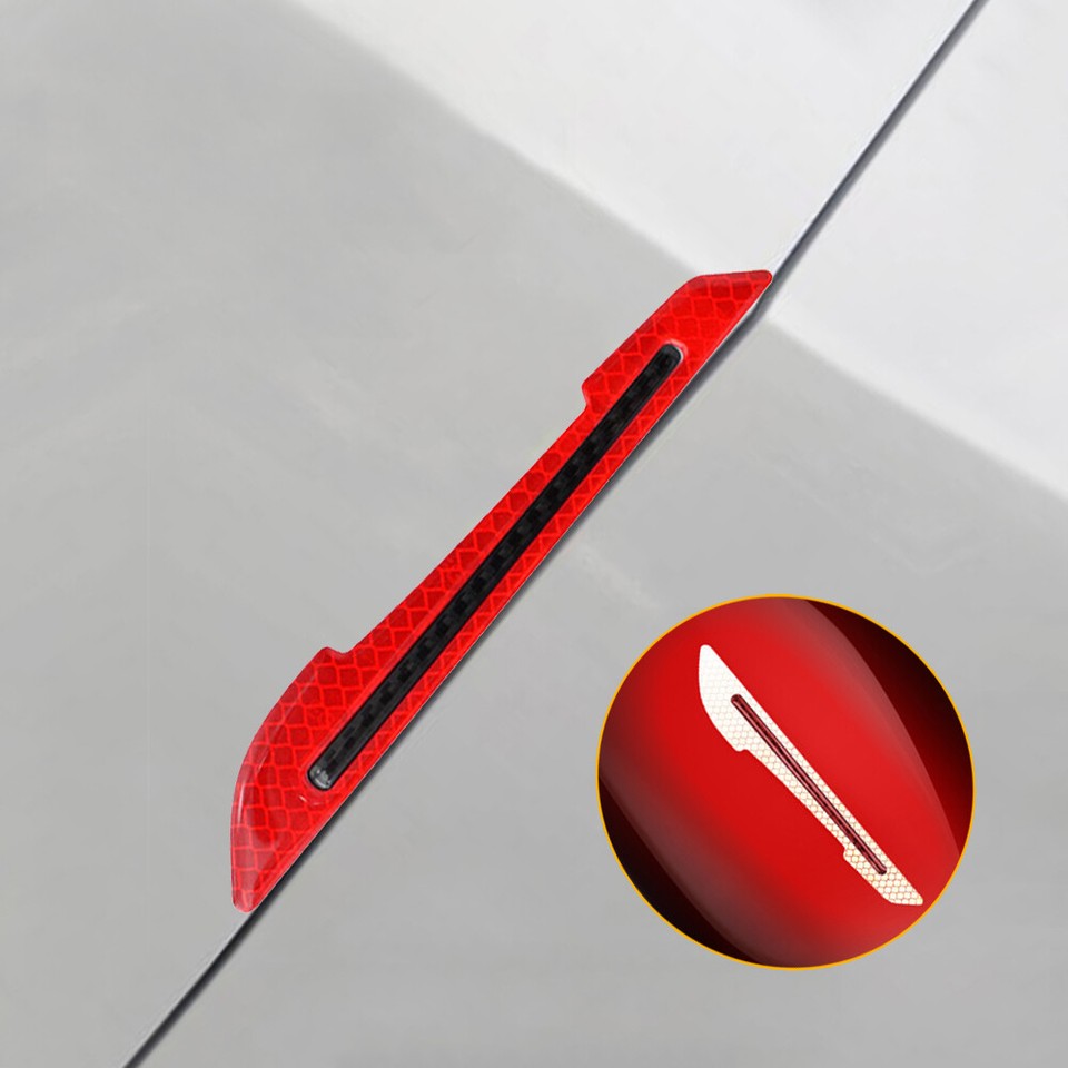 2x Reflective Red Carbon Fiber Car Side Mirror Warning Sticker Decal ...