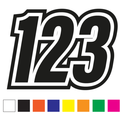 Custom Race Numbers Front & Sides Set Vinyl Stickers Decal Motorbike ...
