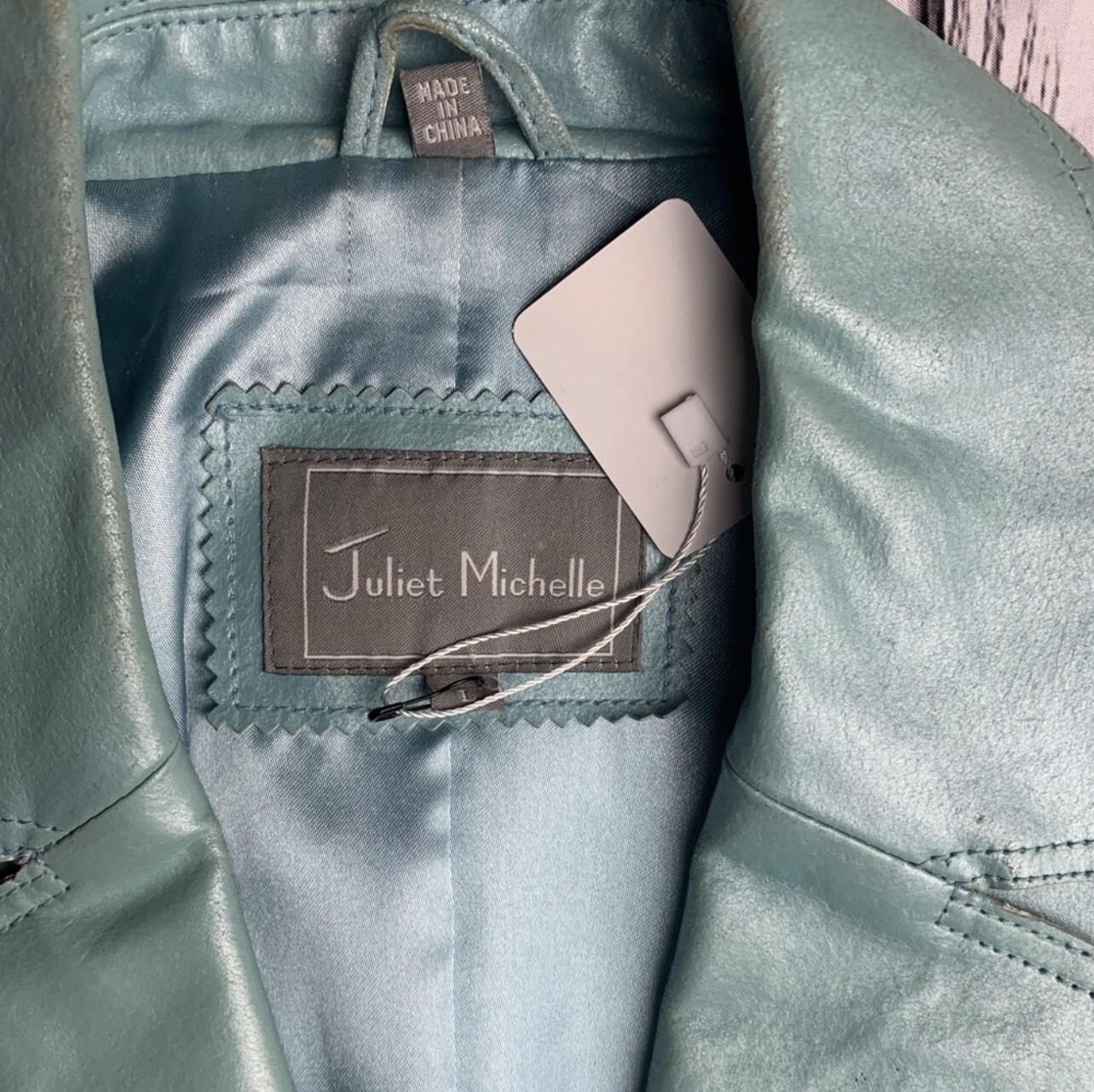 VINTAGE Juliet Michelle Aqua Leather Trench - Gem