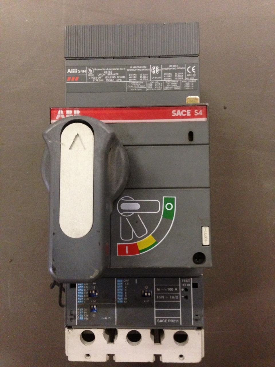 S4N ABB Circuit Breaker Rotary 100A 3 Pole PR211 | eBay