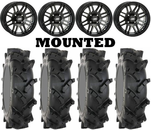 Kit 4 System 3 MT410 Tires 30x9-14 on ITP SS316 Matte Black Black Ops ...