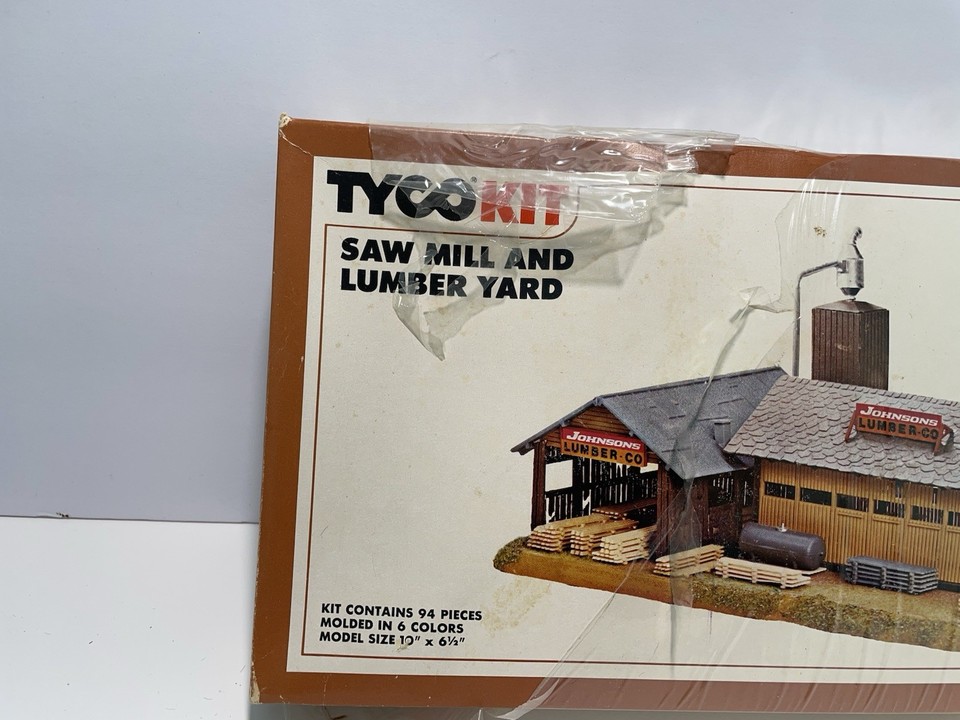 B23 TYCO Ho Scale Model Train Building Kit Sawmill And Lumber Yard No ...