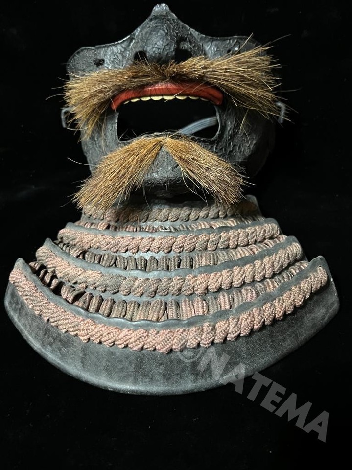 Menpo Face guard japan yoroi Armor Iron mask Antique TATAKI URUSHI ...