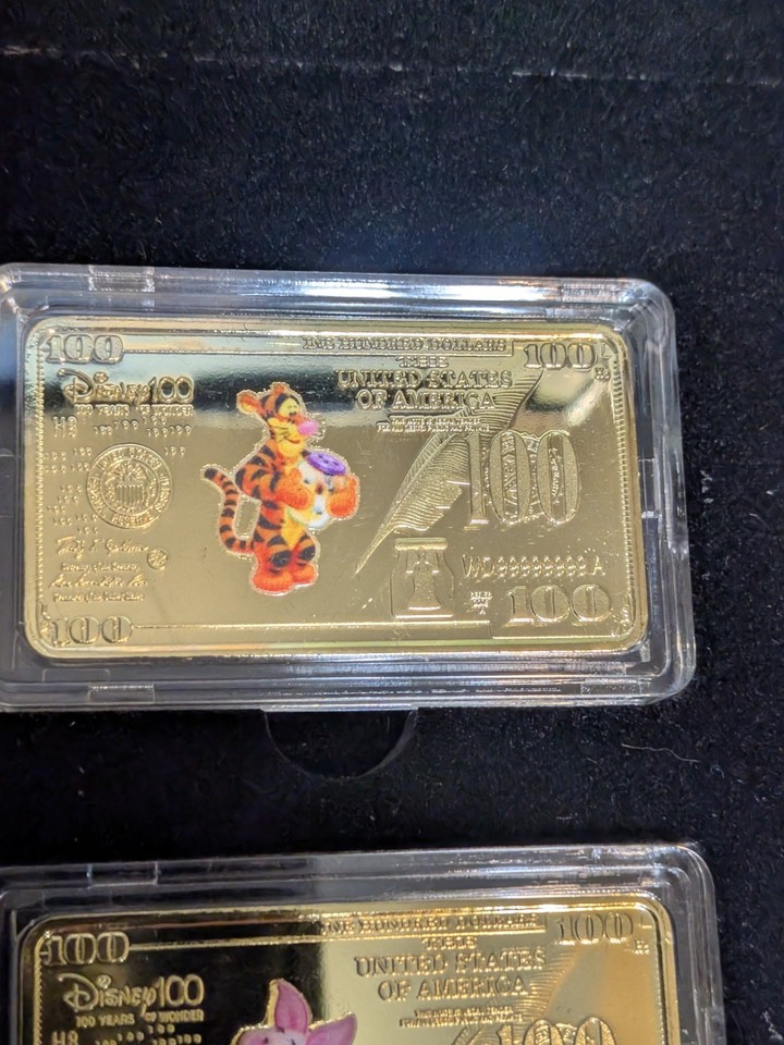 Disney Winnie The Poo And Friends Gold Plated Bar Set Certified In ...