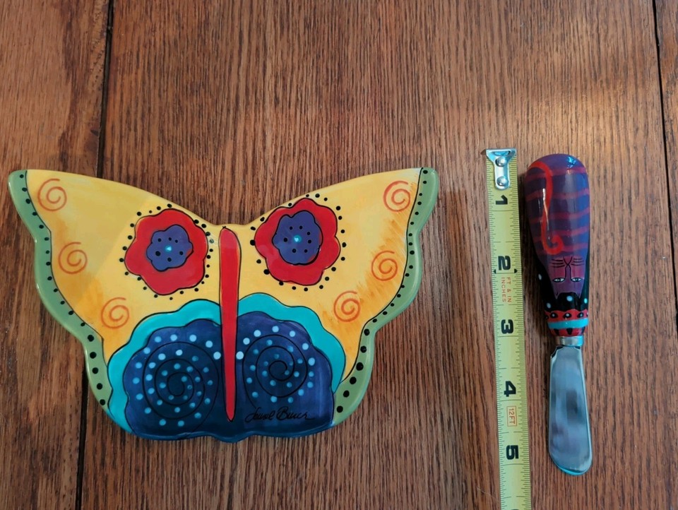Ganz Laurel Bush Butterfly Trinket Dish Dessert Plate Cat Butter Knife ...