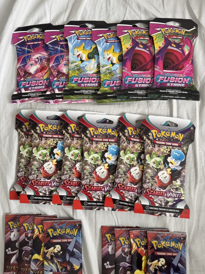 Pokemon Booster Pack Bundle 20x Variety Packs | Fusion Strike Destined ...