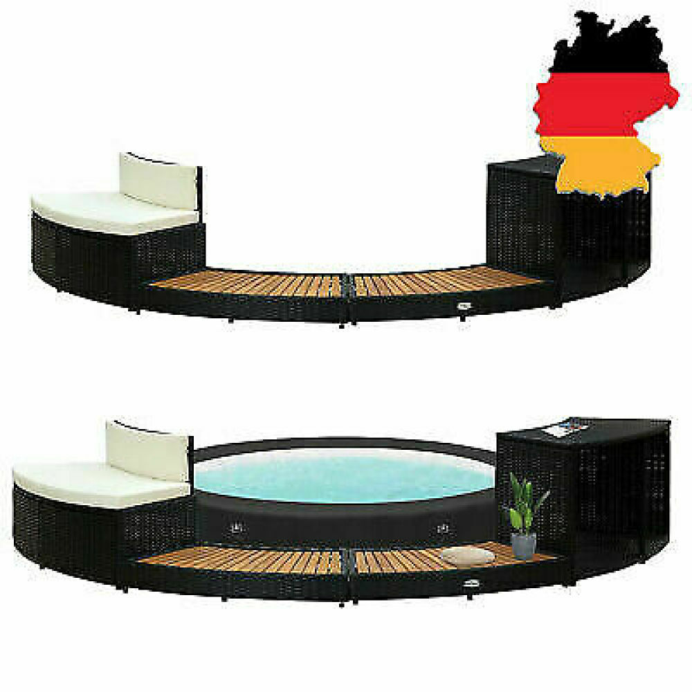 Whirlpool Umrandung Poly Rattan Poolumrandung