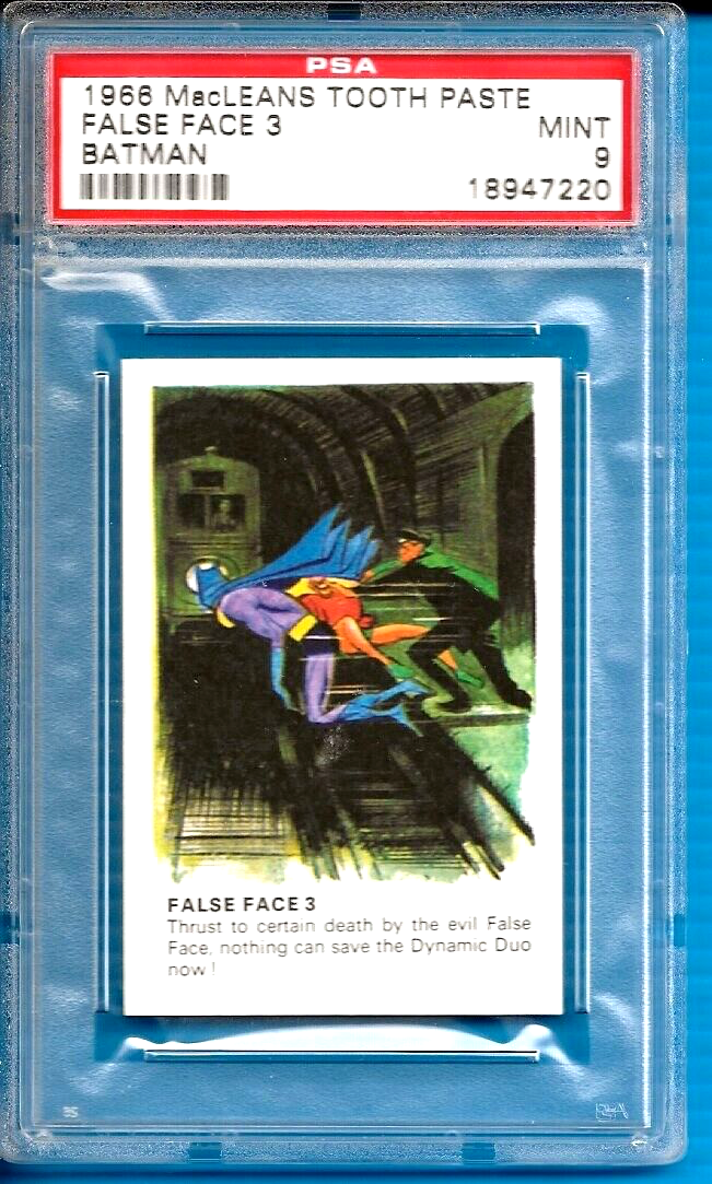 1966 MacLeans Tooth Paste Batman #3 False Face Psa 9 | eBay