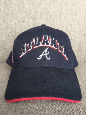 Vtg Atlanta Braves Baseball Strap Back Hat Embroidered Navy Blue MLB | eBay