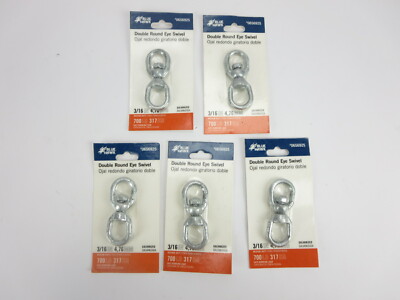5 Blue Hawk Galvanized Double Round Eye Swivel 3/16 in 700 lbs - Lot of ...