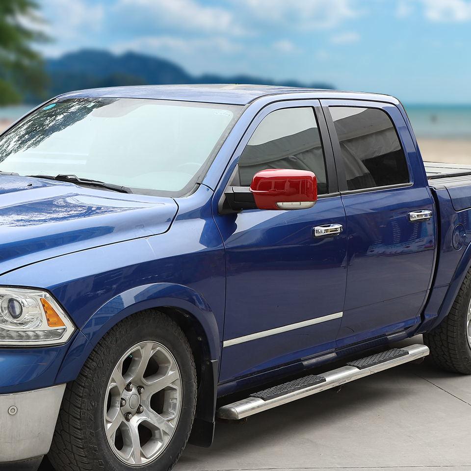 Red Side Door Mirror W/ LED Signal Cap Covers Accessories For 2011-17 ...