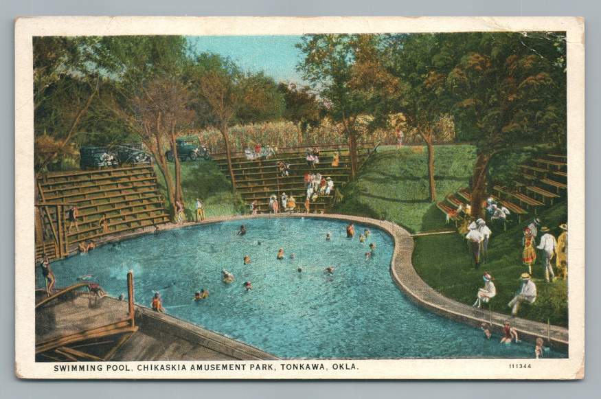 Swimming Pool~Chikaskia Amusement Park TONKAWA Oklahoma~Antique ...