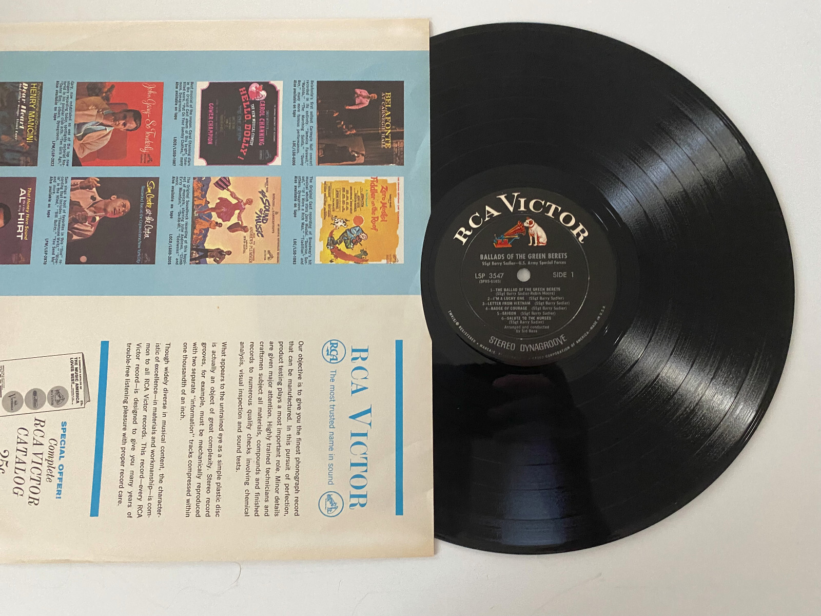 SSGT BARRY SADLER LP BALLADS OF THE GREEN BERETS RCA VICTOR LSP-3547 ...