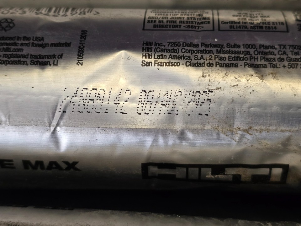 Hilti FS-One Max 20oz 2101532 Sausage Tube Firestop Sealant EXP 8/24 (4 ...
