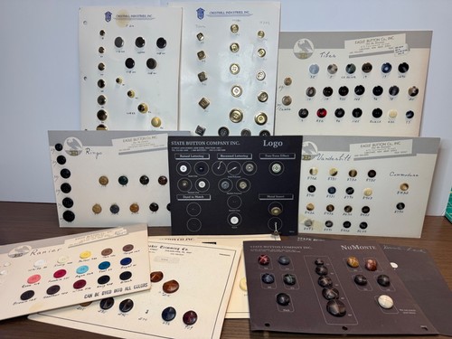 Vintage Button Sample Card Lot of 11 Assorted Colors, Fabric, Metal | eBay