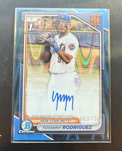 2024 Bowman Chrome Yovanny Rodriguez 1st Chrome Prospect Auto Blue Wave ...