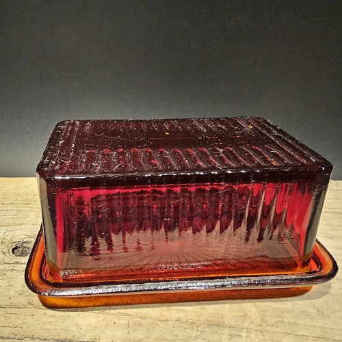 Antique Vintage Style Depression Ruby Red Glass Butter Dish | eBay