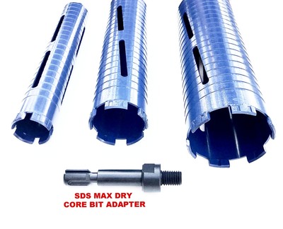 SDS MAX hammer drill dry core bit set 2'', 2.5'', 3'' with adapter | eBay