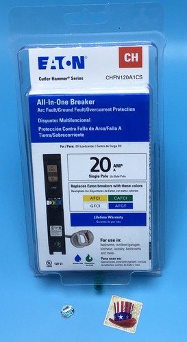 New Circuit Breaker Eaton CHFN120A1CS CHFAFGF120 CHFN120DF 20 Amp Dual ...