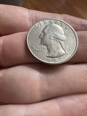 1987 P Mint Mark, Washington Quarter, RARE ERROR-Filled Mint Mark, PP ...