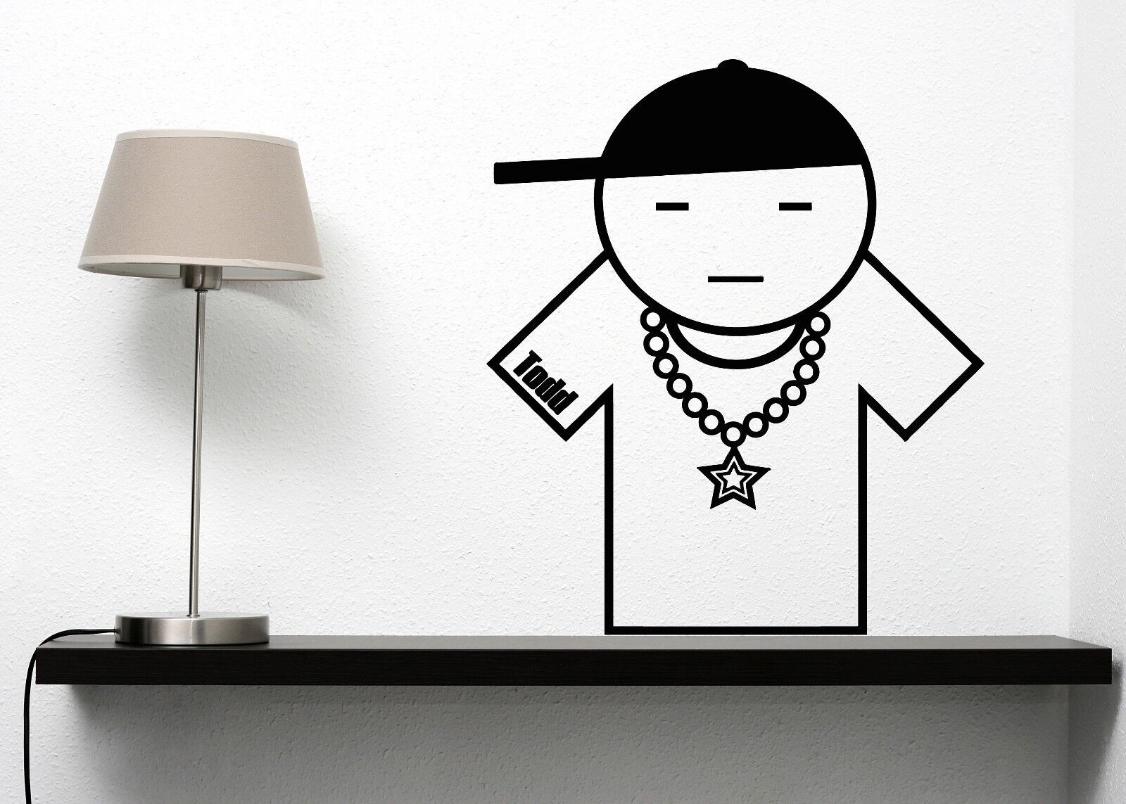 Wall Vinyl Sticker Decal Cool Rapper Star Todd Cap and Chain Decor ...