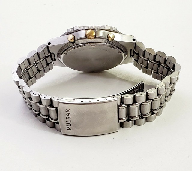 Pulsar N945-6a10 100m Quartz Alarm Chronograph Stainless Watch Pwf001 ...