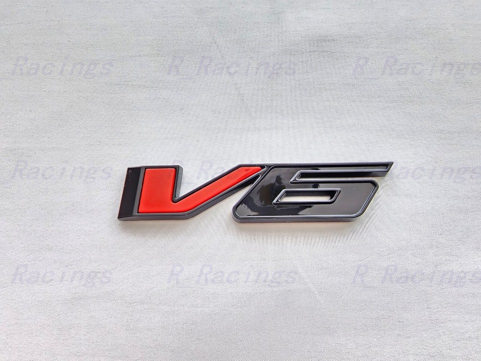 1PC Gloss Black Red Rear Tailgate V6 Emblems Badge Fit For 2017+ Canyon ...