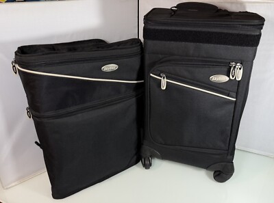 SKYROLL Wheeled Suitcase & Garment Bag - 22" x 14" x 9" Zip Up Rolling ...