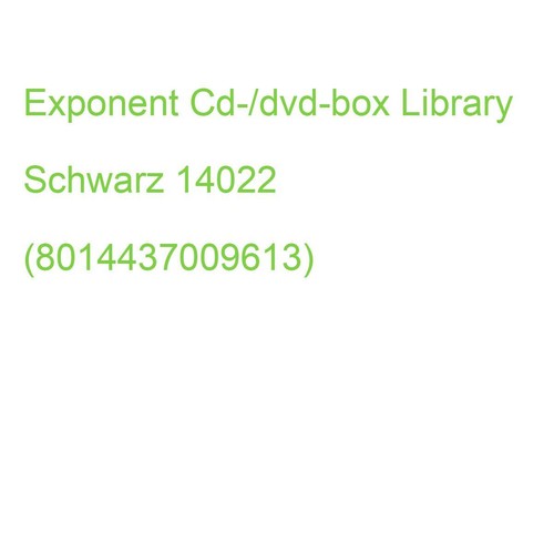 Exponent Cd-/dvd-box Library Schwarz, 1 St. 14022 (8014437009613) | eBay.de