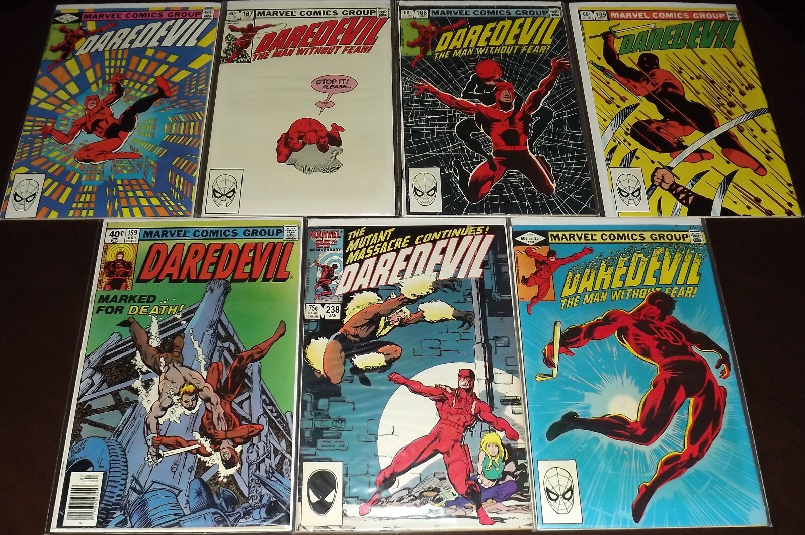 DAREDEVIL LOT OF 7 #159, 185, 186, 187, 188, 189, 238 (1979, MARVEL ...