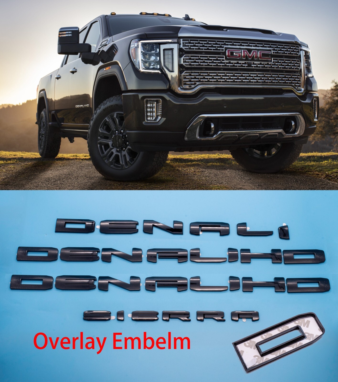 For 2020+GMC Sierra 2500 3500hd DENALI HD DENALI SIERRA OVERLAY Emblem ...