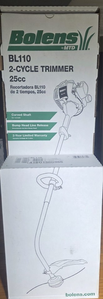 Bolens BL110 25-cc 2-cycle 16-in Curved Shaft Gas String Trimmer- Brand ...