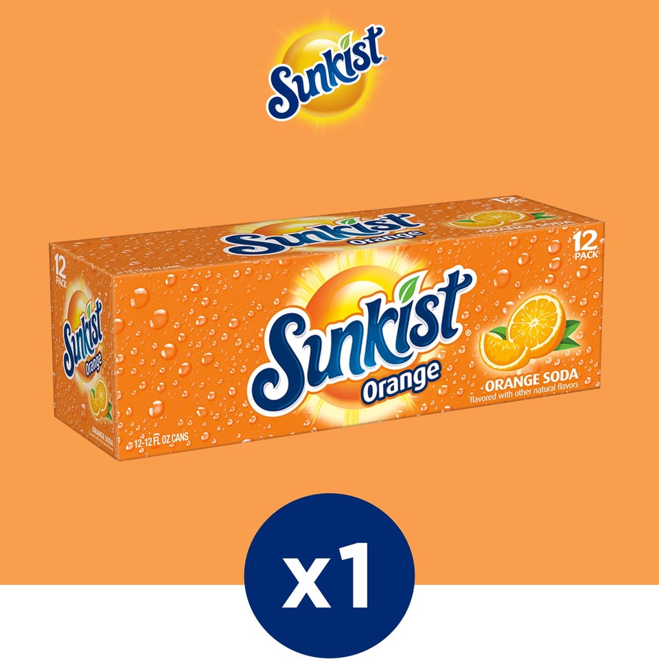 Sunkist Orange Soda Pop, 12 fl oz, 12 Pack Cans | eBay