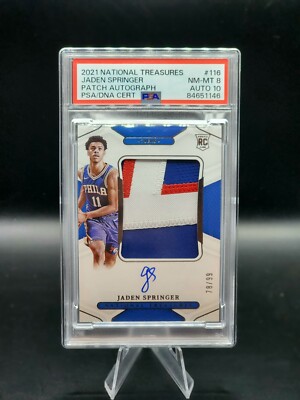 2021-22 Panini National Treasures Jaden Springer Rookie /99 Patch Auto ...
